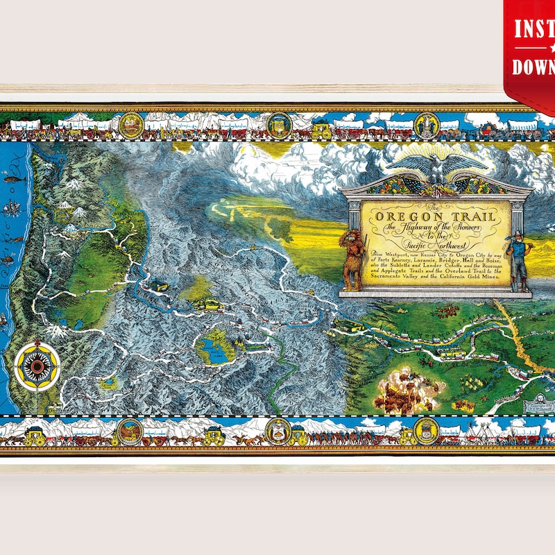 The Oregon Trail Wall - Etsy UK