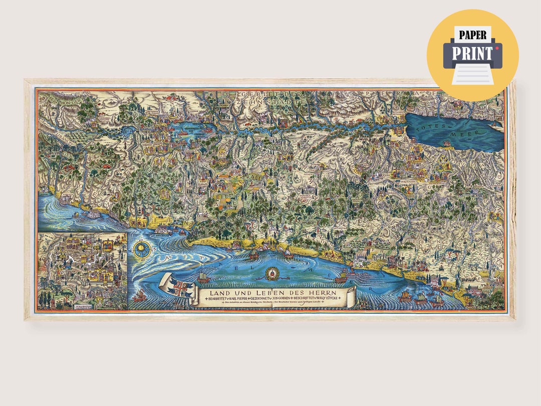 Biblical Map of Scripture World Poster Histomap of Christian Era Holy ...