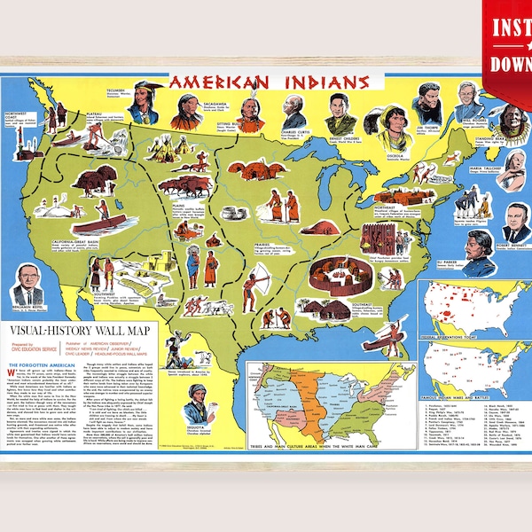 Native American Map - Etsy