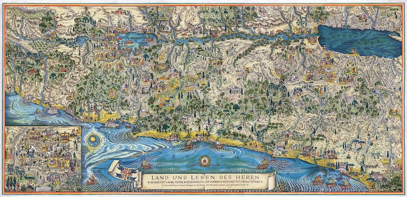 Biblical Map of Scripture World Poster Histomap of Christian Era Holy ...