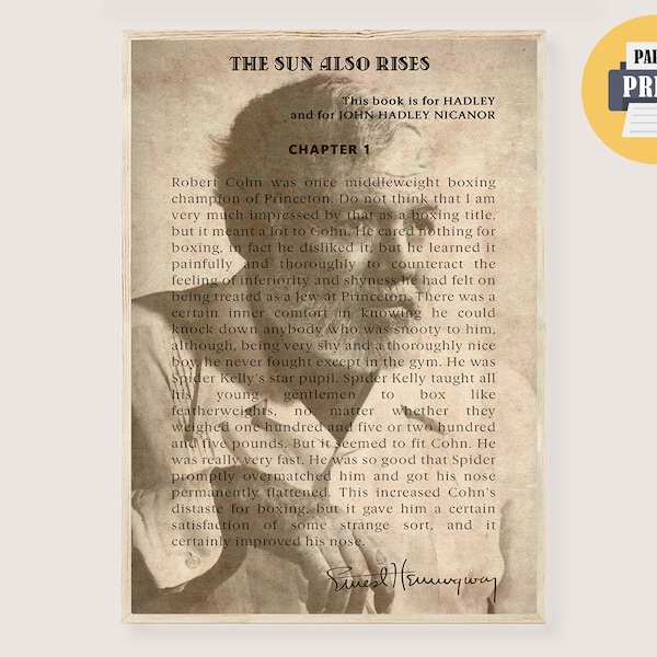 The Sun Also Rises - Etsy