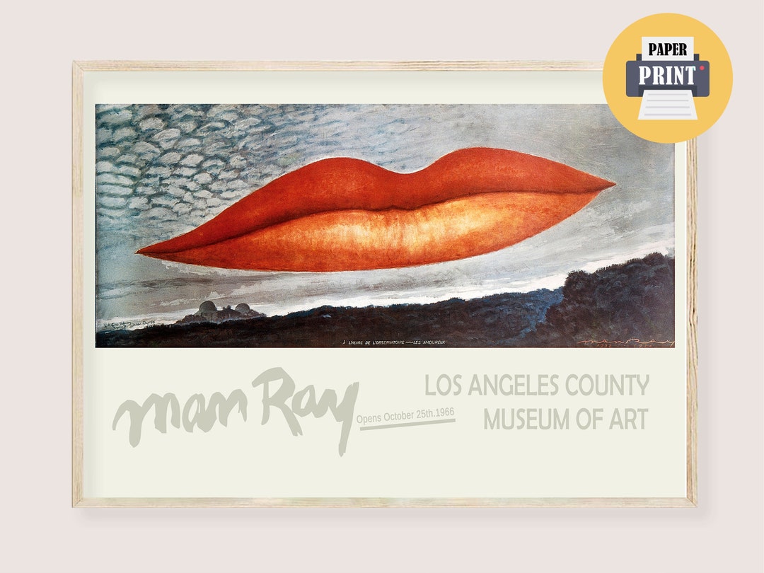 Man Ray Poster Lips Art Print Anatomy - Retro Man Ray Lips Exhibit ...