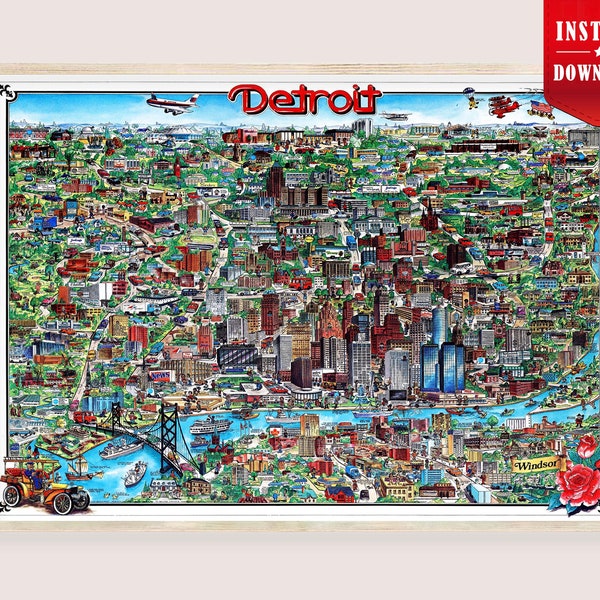 Detroit Poster - Etsy