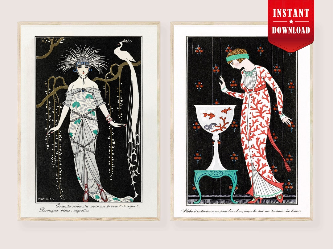 Art Deco Lady Barbier Poster Digital - Lady Fashion George Barbier Art ...