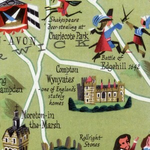 Shakespeare Plays Country Map Print Fantasy England Story Map ...