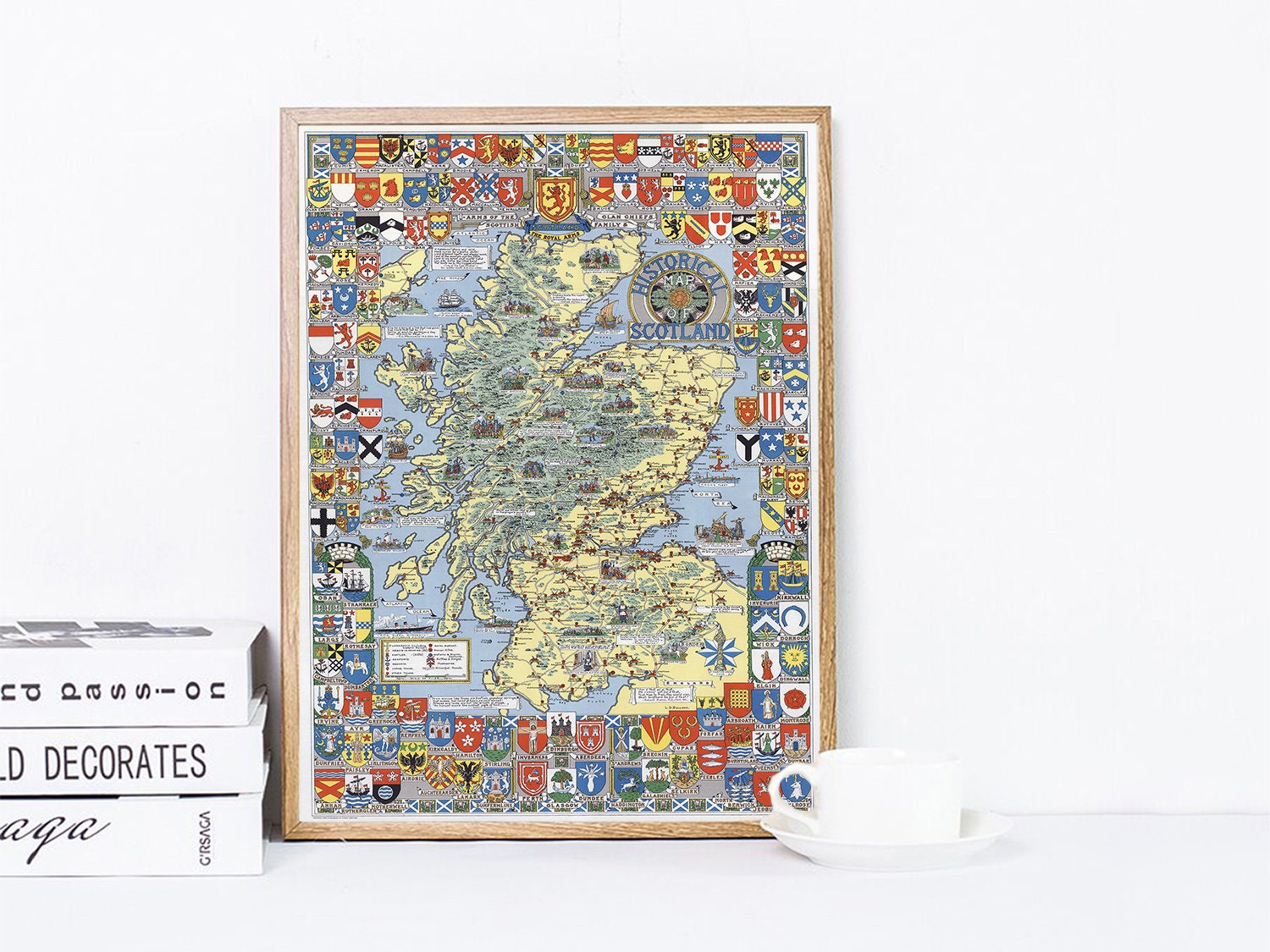Old Map of Scotland Download Historical Scotland Map Art Print Digital ...