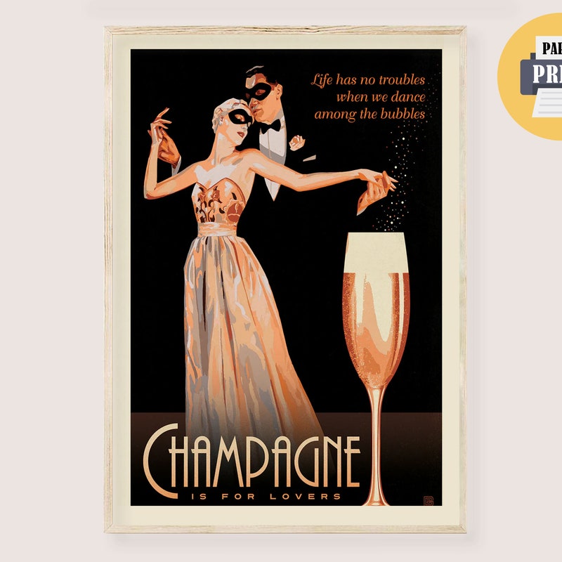 Champagne Poster - Etsy