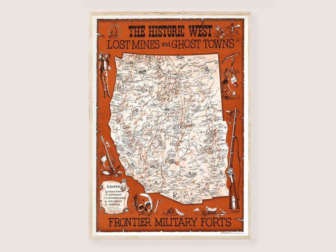 Nevada Ghost Towns Map Download - Authentic Map of Nevada Ghost Towns ...