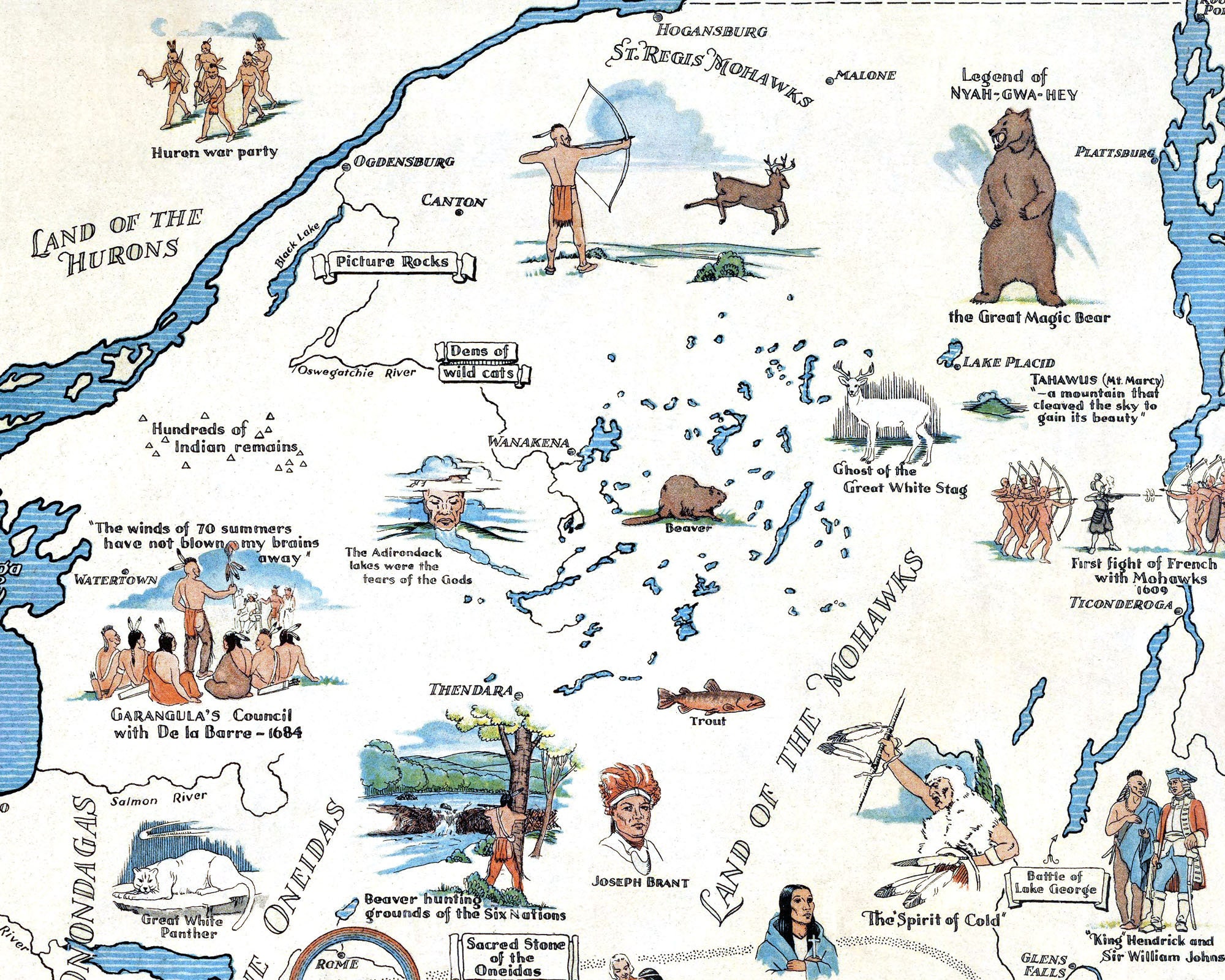 Indian Tribes New York Map Poster Native American Tribes Map Print ...