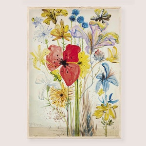 Salvador Dali Flowers Art Prints Download - Dali Fleurs Art Floral ...