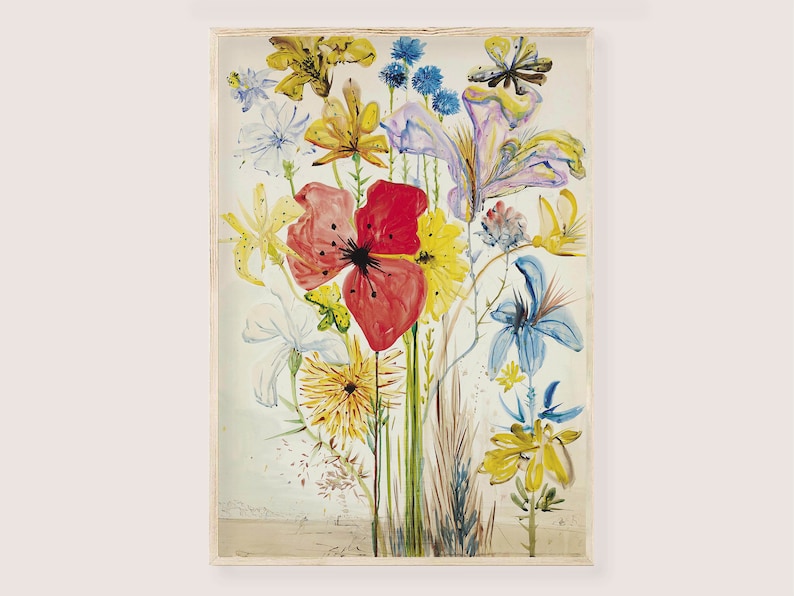 Salvador Dali Flowers Art Prints Download Dali Fleurs Art - Etsy