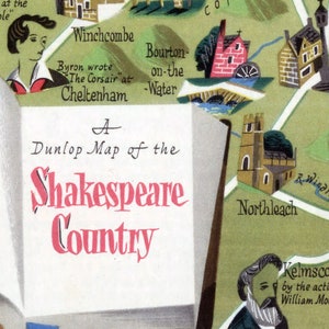 Shakespeare Plays Country Map Print Fantasy England Story Map ...