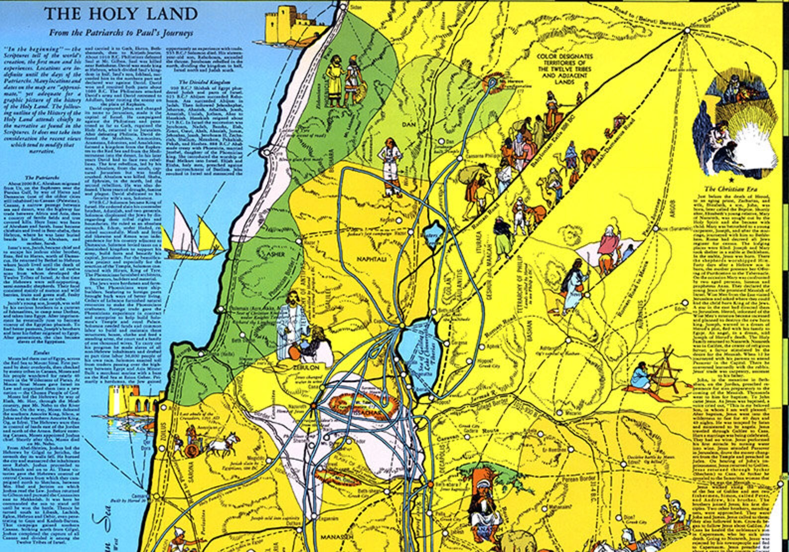 Holy Land Map Jerusalem Bible Timeline - Religious Map of Holy Land ...