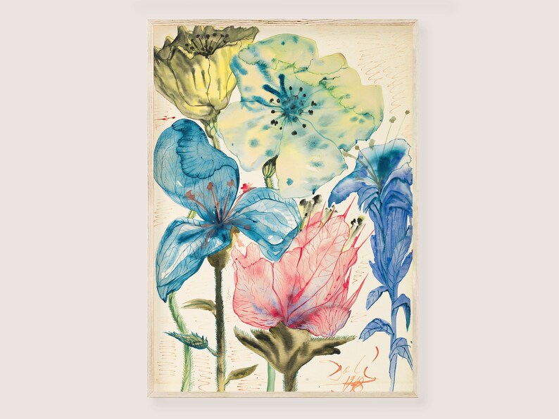 Salvador Dali Flowers Art Prints Download - Dali Fleurs Art Floral ...