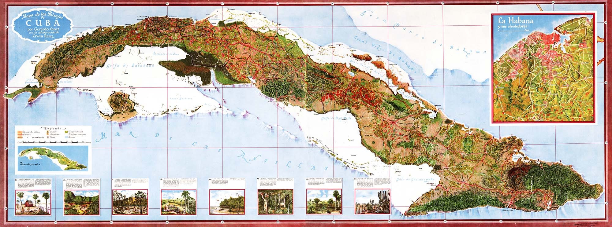 Cuba Map Art Print Digital Vintage Map of Cuba Poster Download ...
