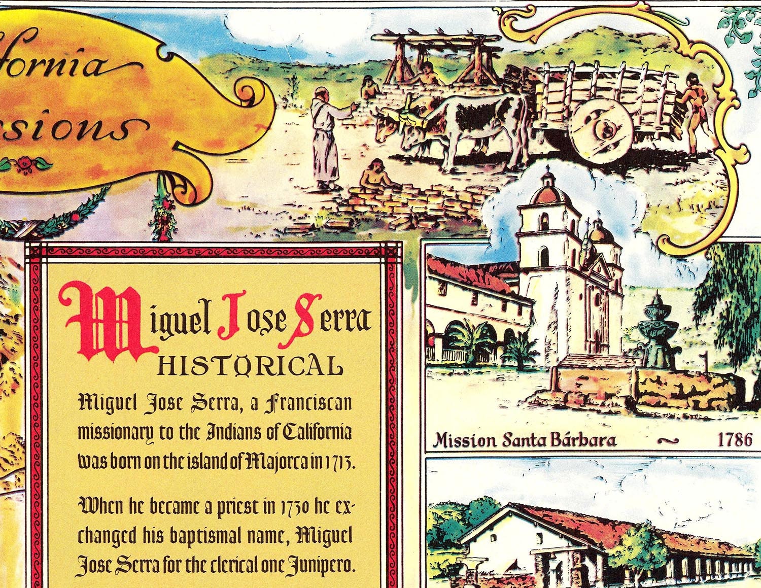 California Missions Map Download Pictorial Map California Missions Art ...