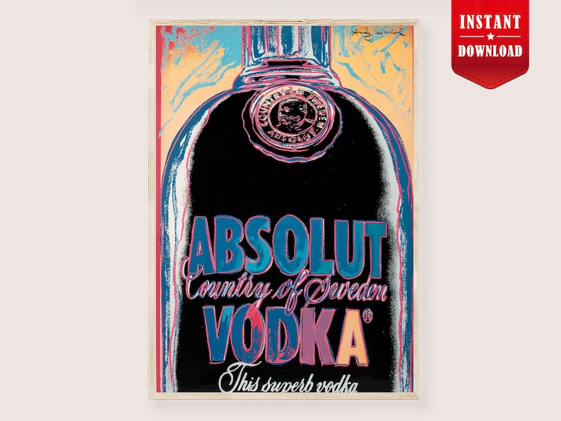 Warhol Wodka Party Werbeposter - Retro Bar Deko Wodka Warhol Pop Art ...