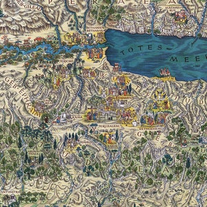 Biblical Map of Scripture World - Histomap of Christian Era, Holy Land ...