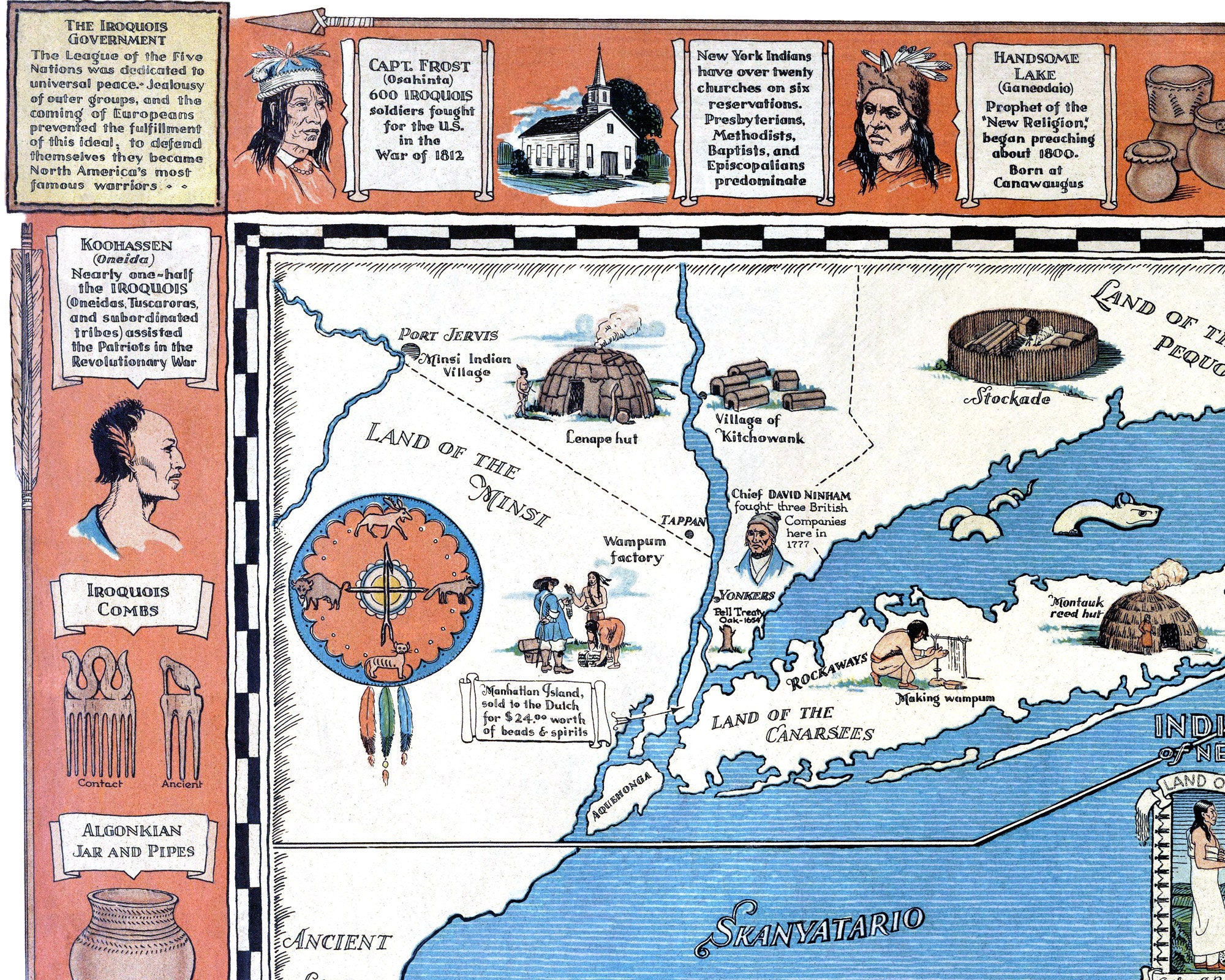 Indian Tribes New York Map Poster Native American Tribes Map Print ...