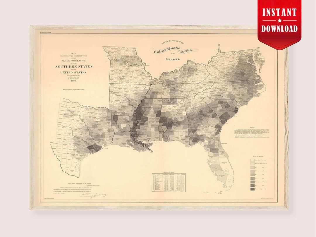 Black Lives Matter Map of Shame 1860 Digital Print, Black History Print ...