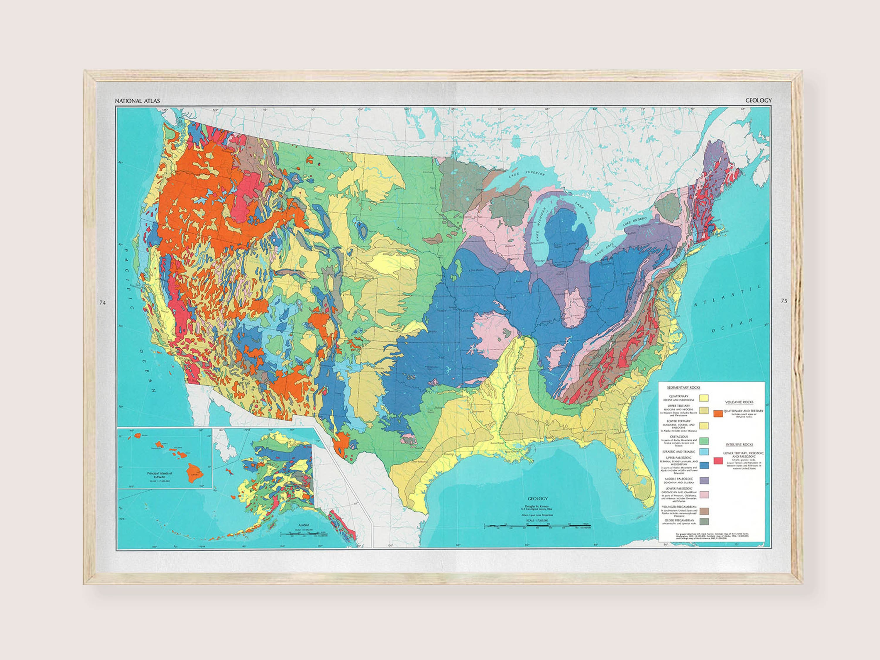 US Geologic Map Large Print Digital Old Geology Map Science Poster ...