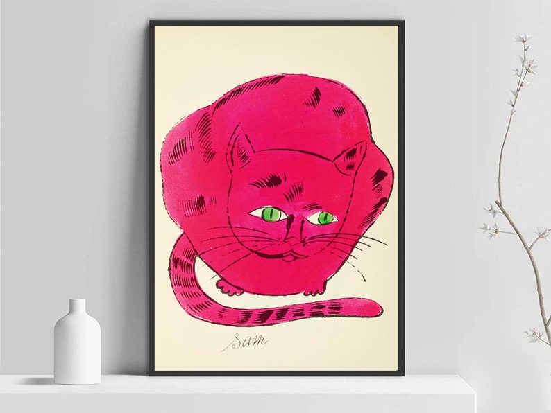 25 Cats Named Sam Andy Warhol Print Set of 2 Pop Art Warhol Cat Sam ...