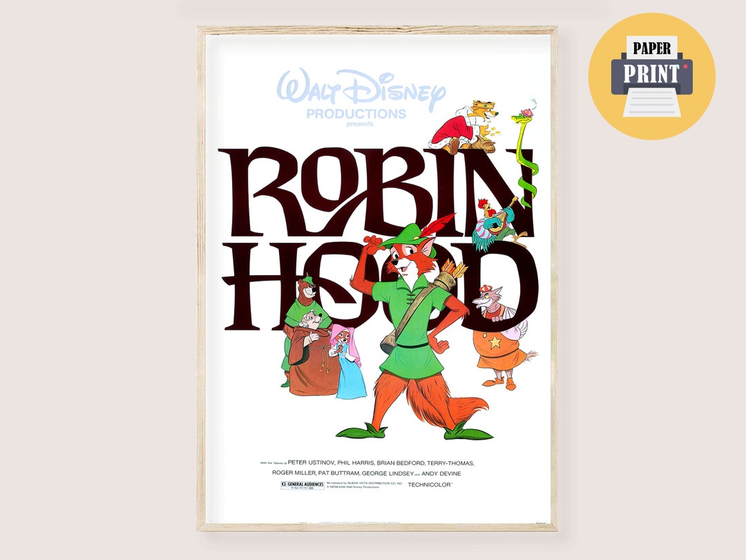 Robin Hood Poster Old Animated Film Robin Hood Art Print - Etsy