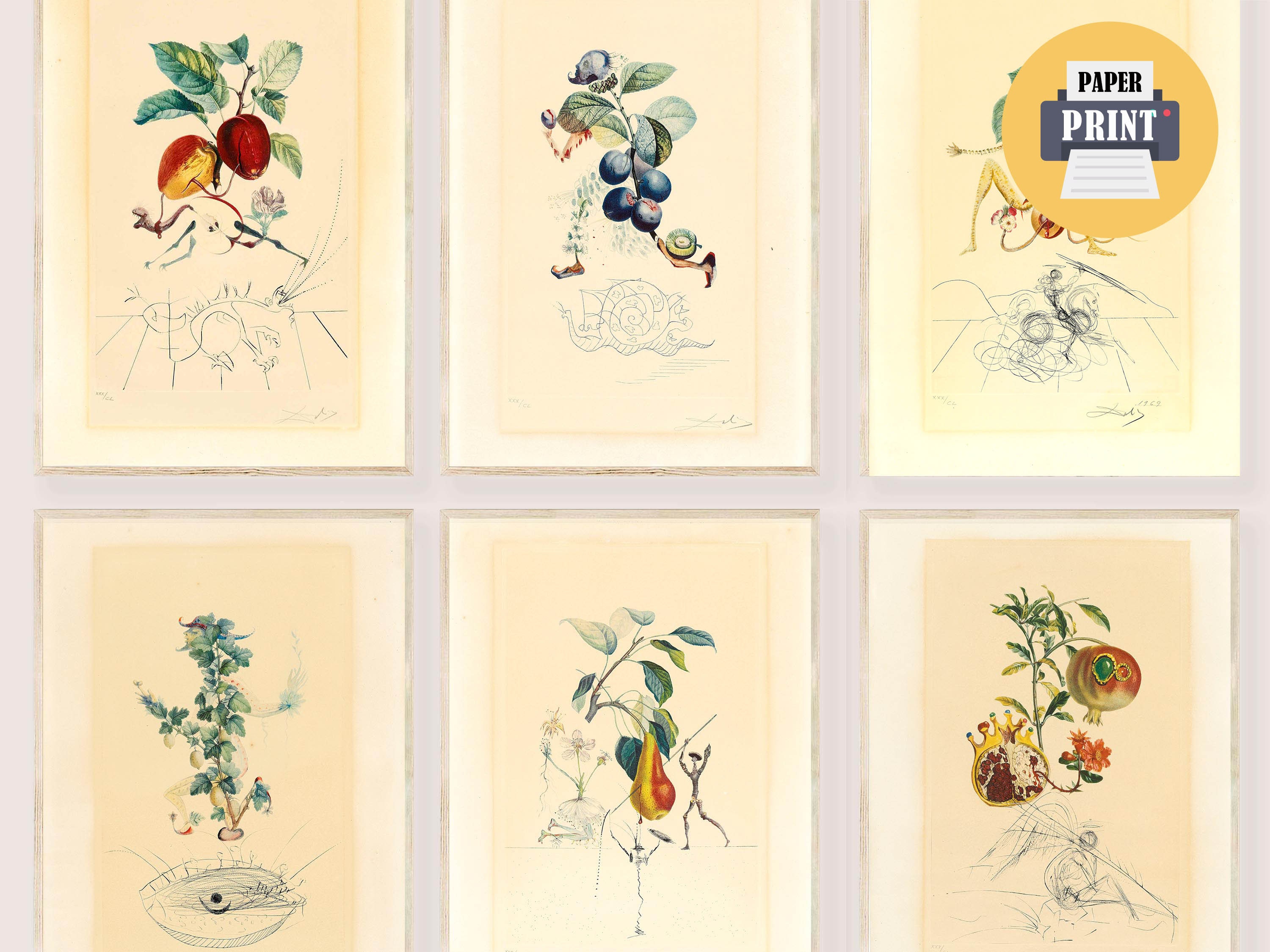Fruit Prints Salvador Dali Posters Kitchen Wall Art Surrealism Art ...