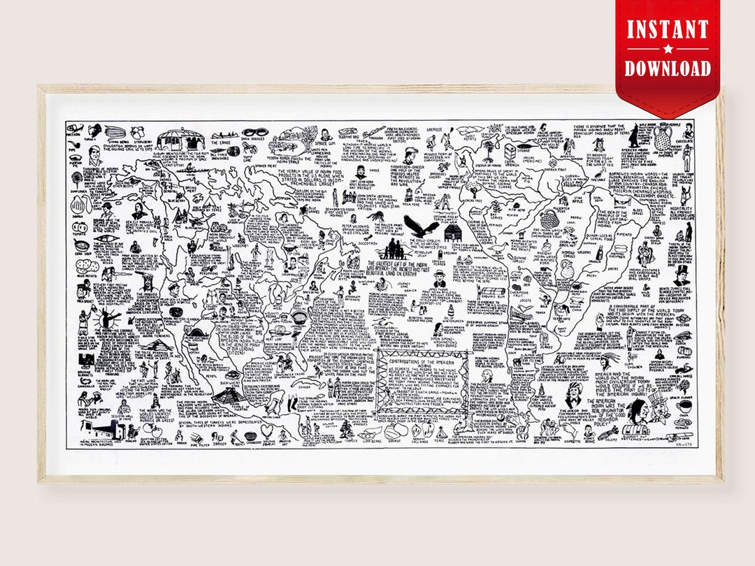 Native American Map Native American Tribes - Large Map US Print Map ...