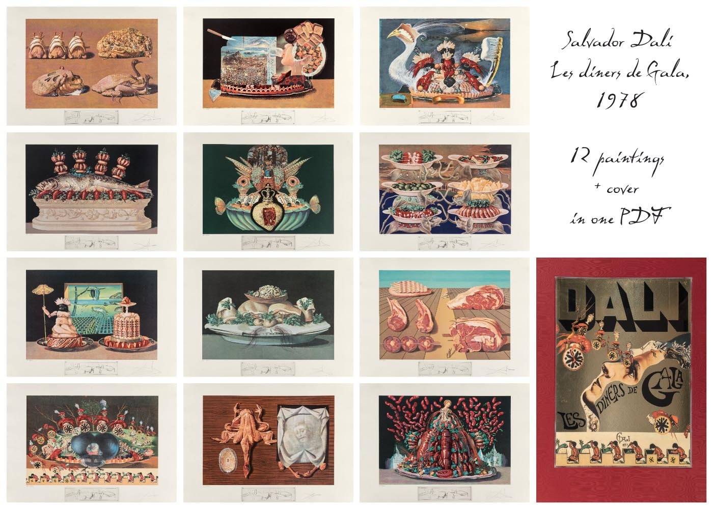 Dali Prints Diners De Gala Posters Download Dali Art Kitchen Surreal ...