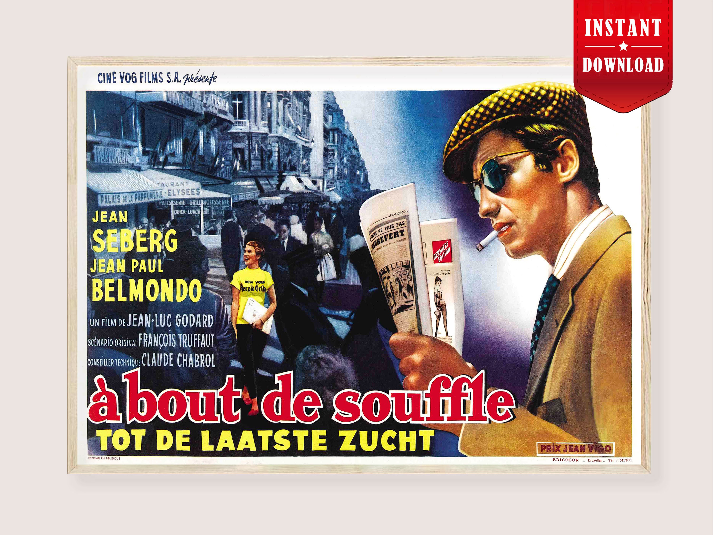 Breathless Movie Posters Digital A Bout De Souffle Movie - Etsy