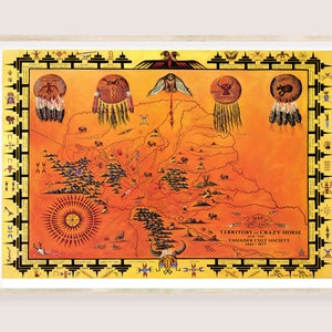 Crazy Horse Territory American Indians Map Download, Lakota Camp Print ...