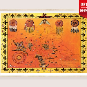 Crazy Horse Territory American Indians Map Download, Lakota Camp Print ...