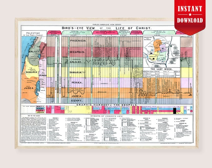Jesus Map Biblical Histomap Download - Biblical Map Christian ...