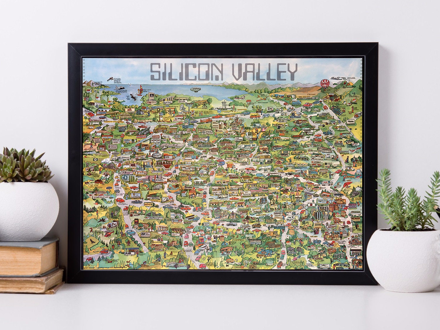 Silicon Valley Map Poster Download - California Illustrated Map Digital ...