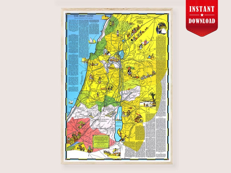 Holy Land Map Jerusalem Bible Timeline - Religious Map of Holy Land ...