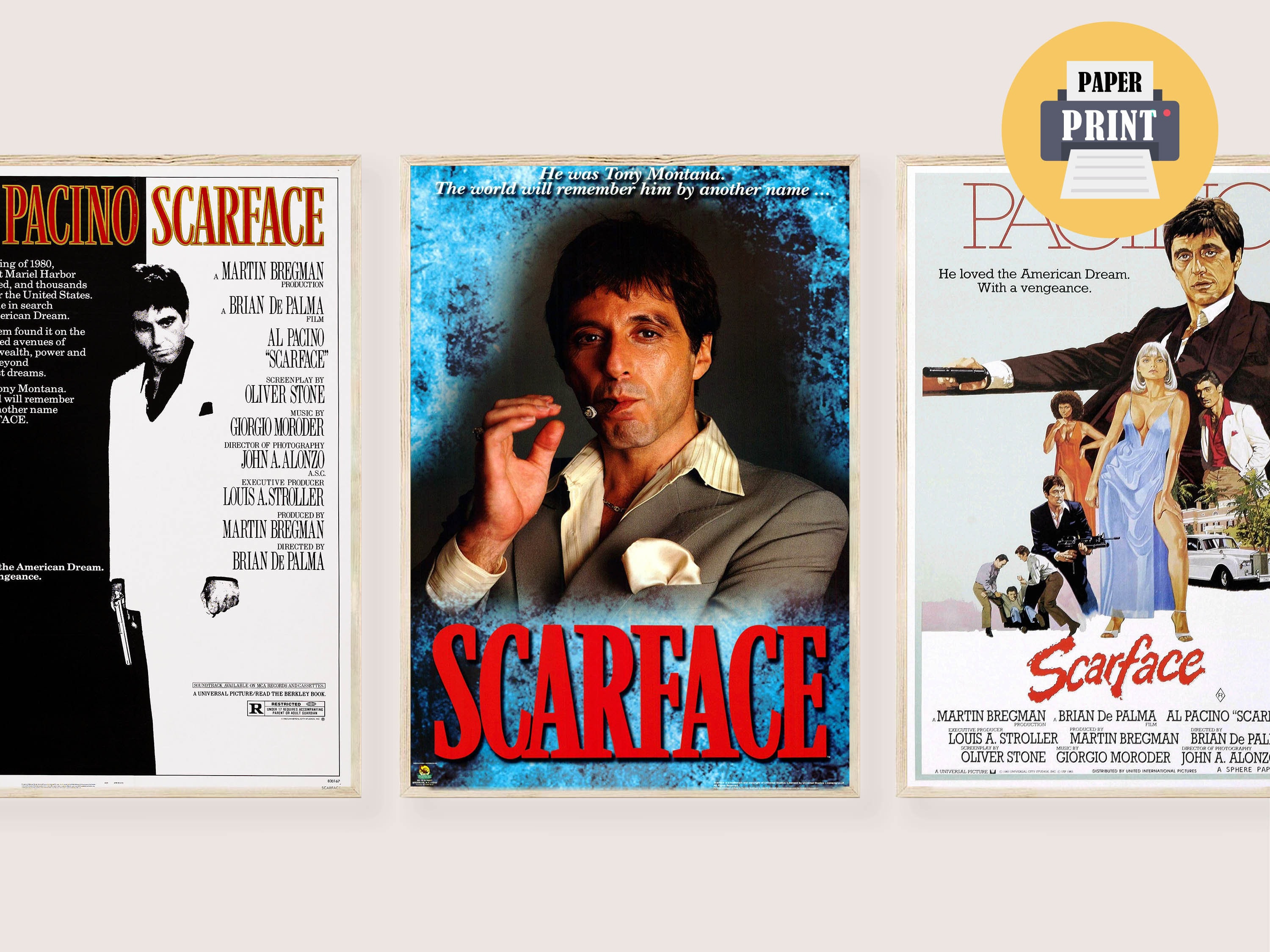 Scarface Movie Poster Prints Scarface Film Art Prints Al - Etsy