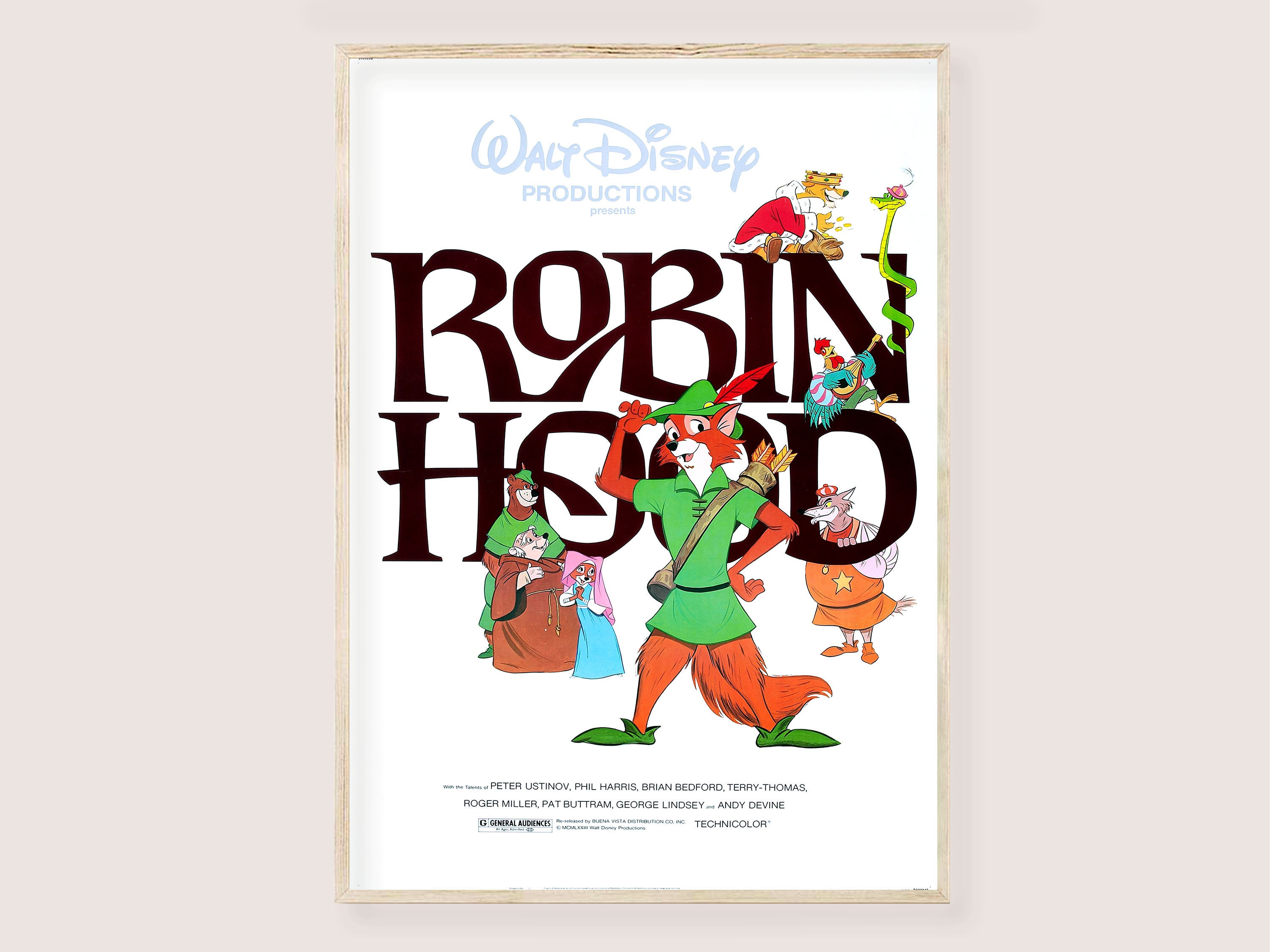 Robin Hood Poster Old Animated Film Robin Hood Art Print - Etsy
