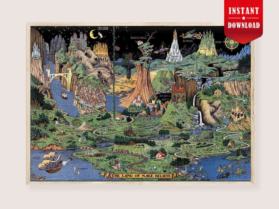 Make Believe Map Print Download Land of Make Believe Kids - Etsy