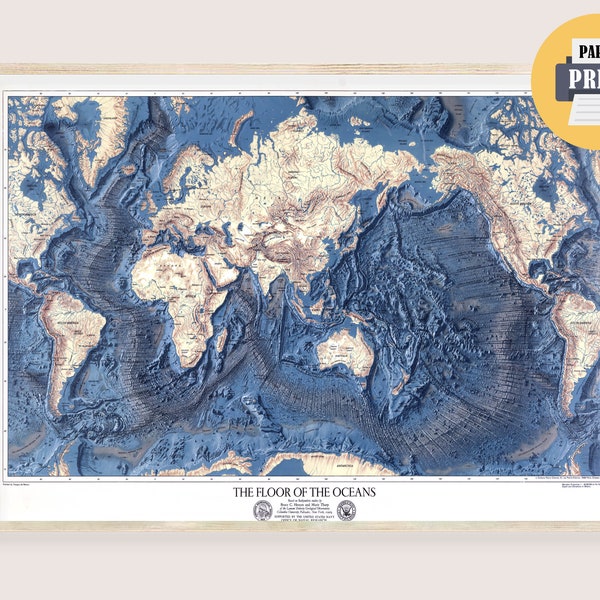 Seafloor Map World - Etsy