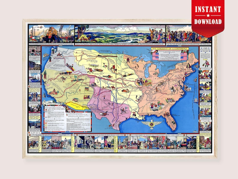 Continent Conquest 1933 Map Printable: Historic World Expansion Map ...