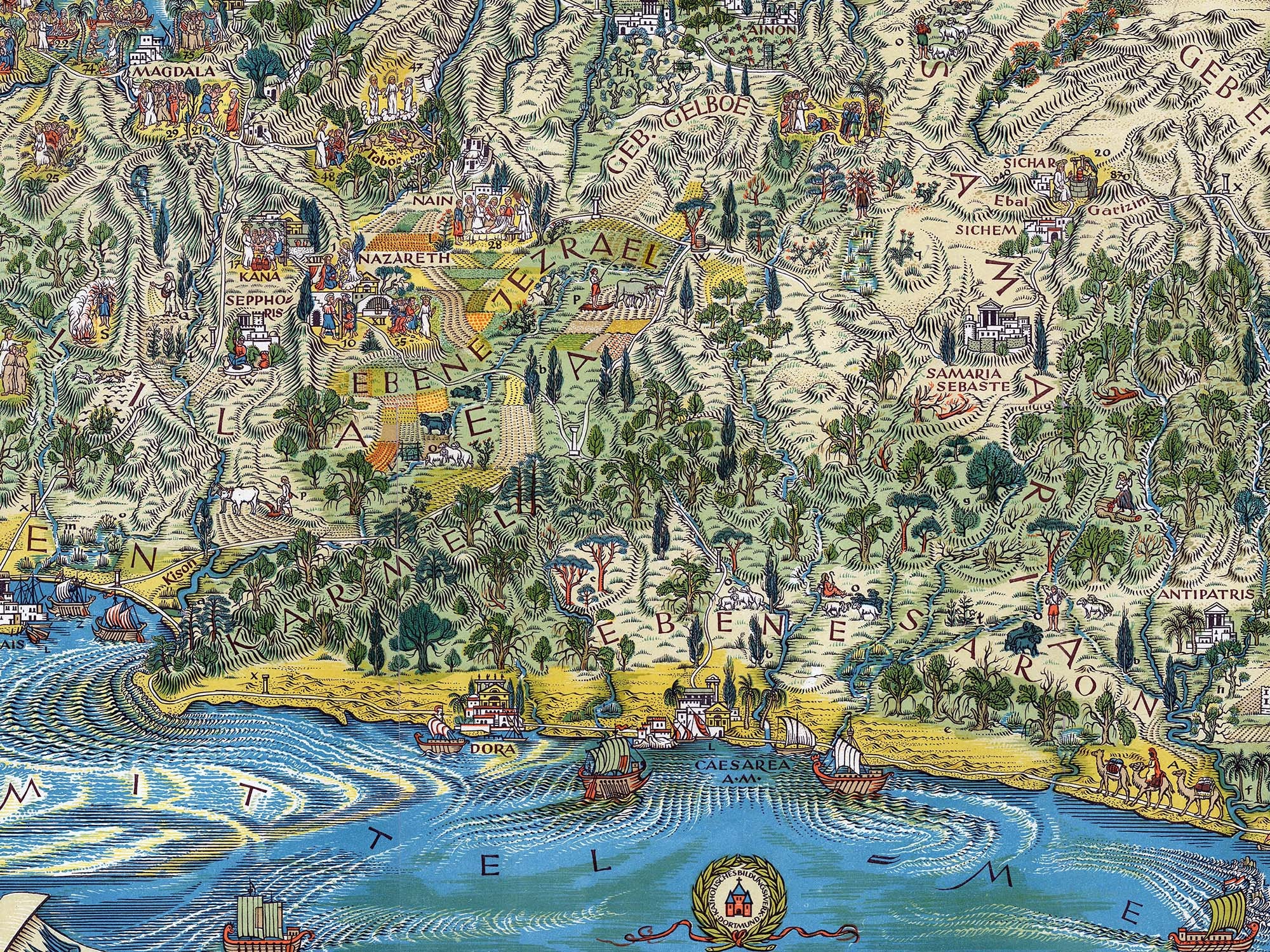 Biblical Map of Scripture World Poster Histomap of Christian Era Holy ...