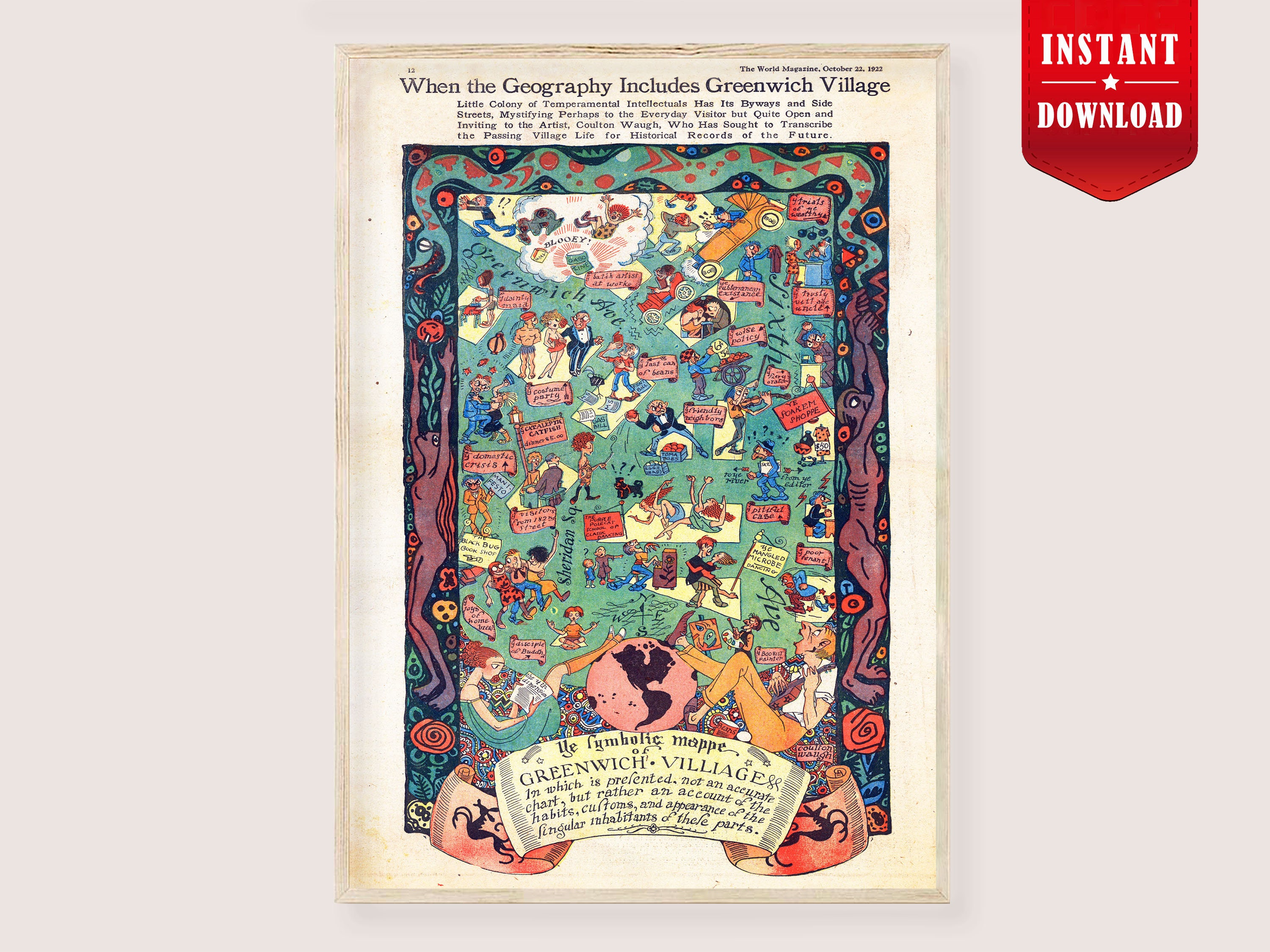 UK Literary Map Poster Download Vintage Map of British Literature Wall ...