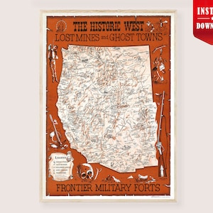 Nevada Ghost Towns Map Download - Authentic Map of Nevada Ghost Towns ...