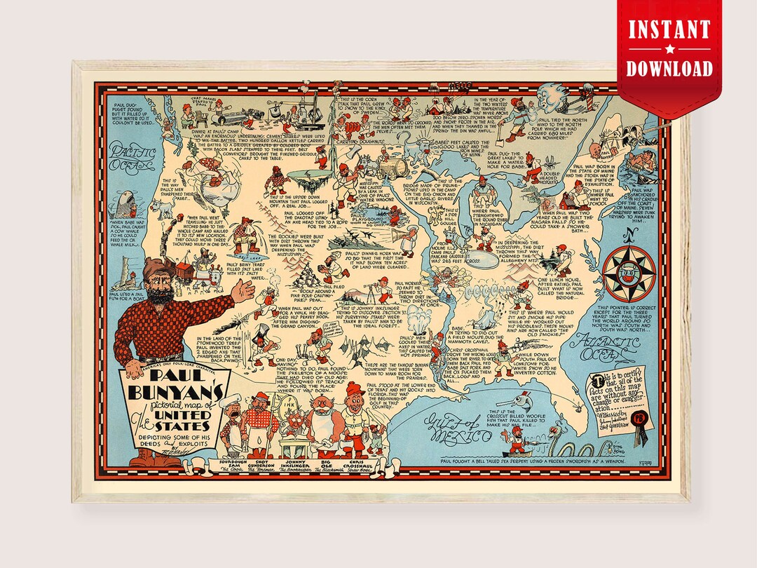 USA Travel Map Adventures Print Digital - 50 US States Map Funny United ...