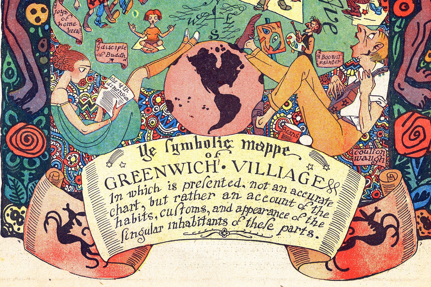 UK Literary Map Poster Download Vintage Map of British Literature Wall ...