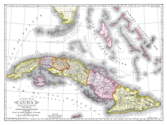 Mapa Antiguo De Cuba 1960 República De Cuba Mapa De La Región Del