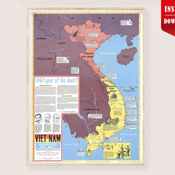 Vietnam War Map - Etsy