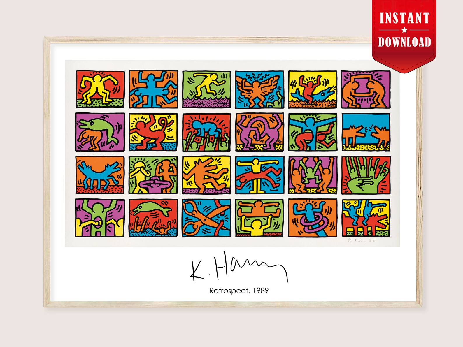 Keith Haring Art Print Digital Retrospect Haring Exhibition - Etsy Canada