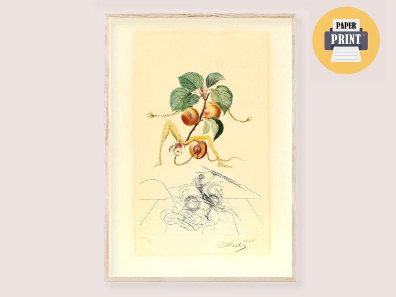 Fruit Prints Salvador Dali Posters Kitchen Wall Art Surrealism Art ...